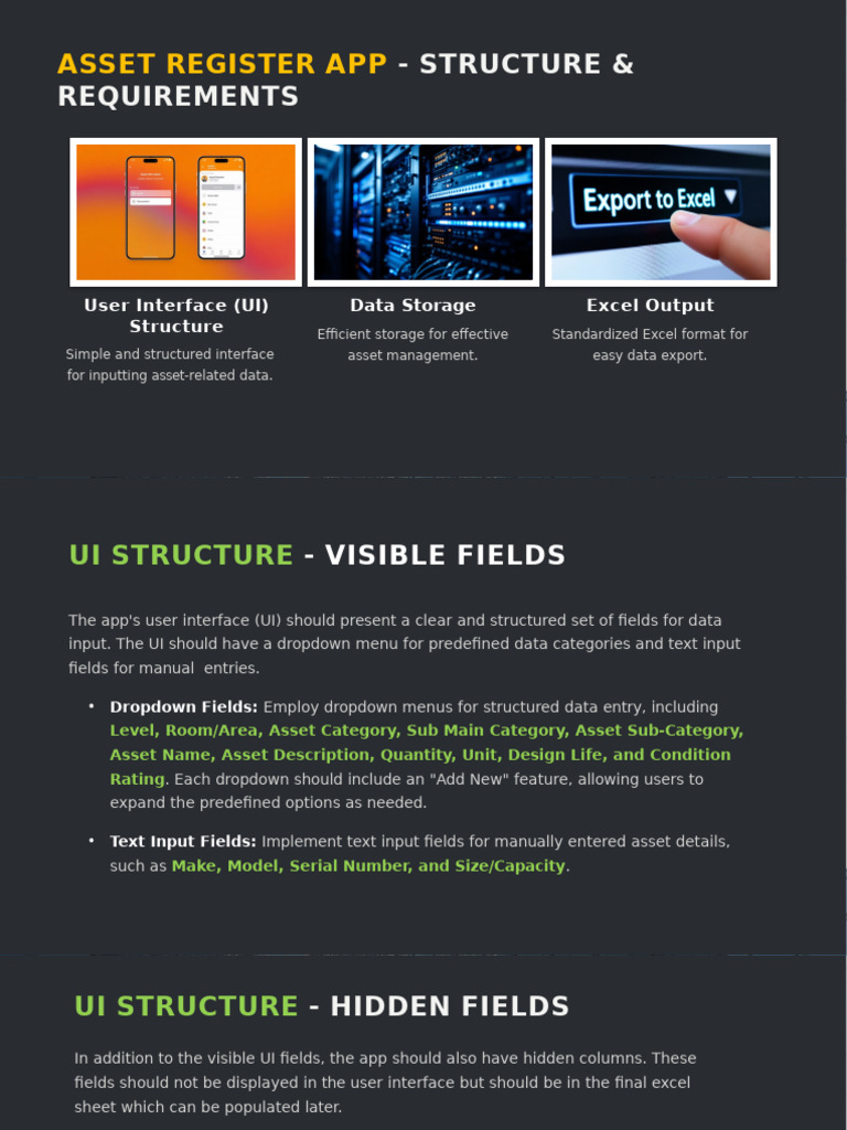 Asset Register App Structure and Requirements | PDF | Microsoft Excel ...