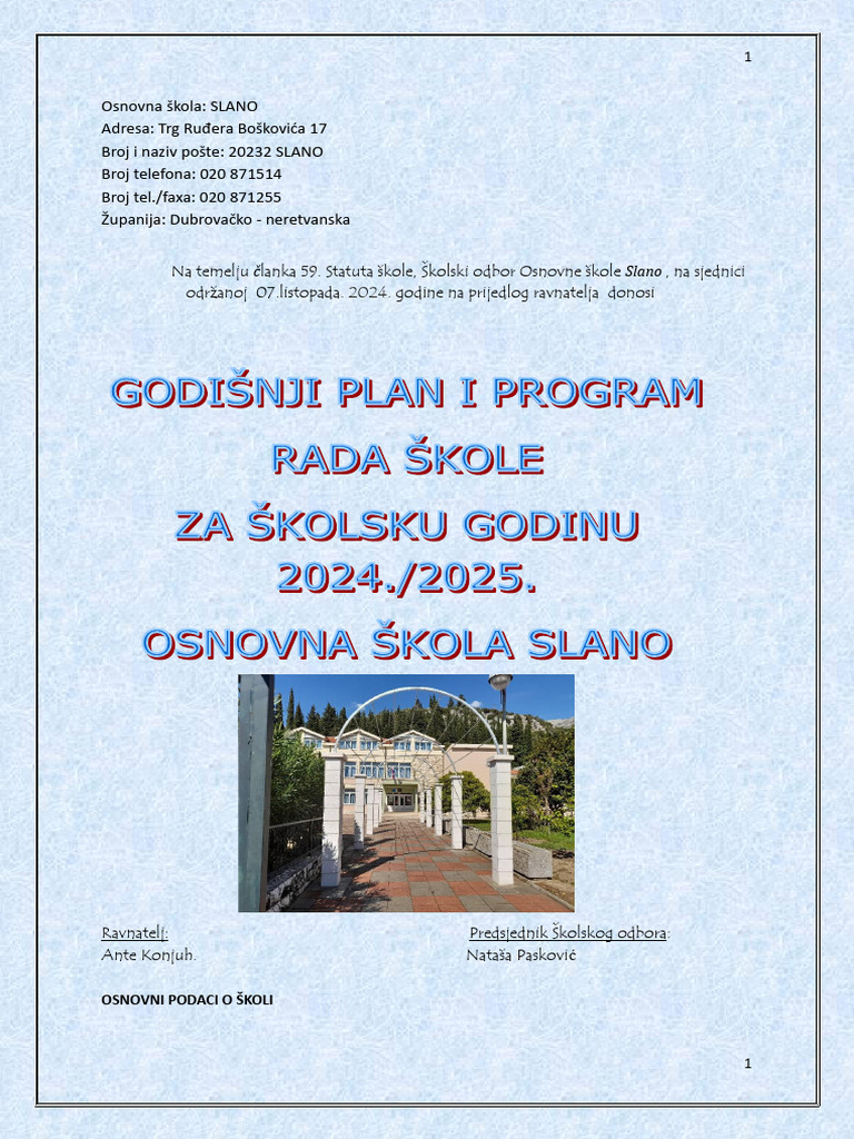 Gpip Os Slano 2024.-2025 | PDF