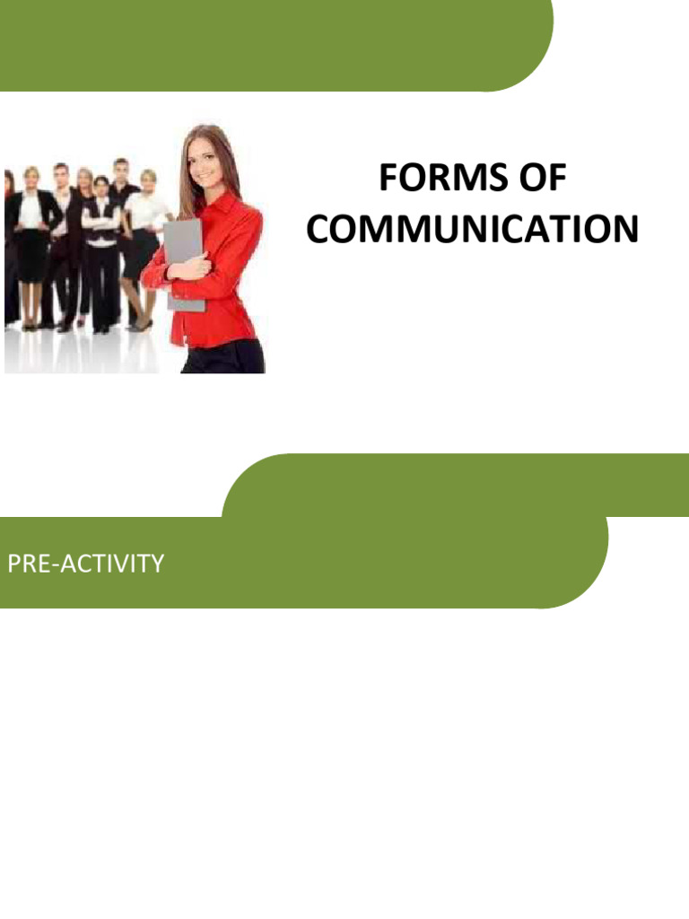 Purposive Comm - Lecture 4 - Forms of Communication | PDF | Communication | Conversation