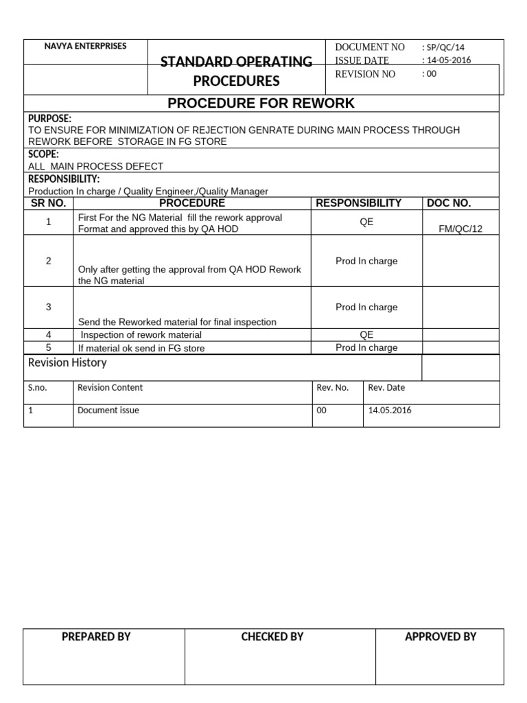 SP-QC-14 Rework | PDF