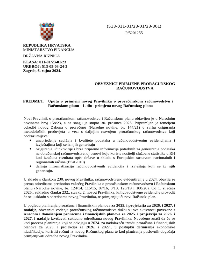 Uputa o Primjeni Novog Pravilnika o Proračunskom Računovodstvu I ...
