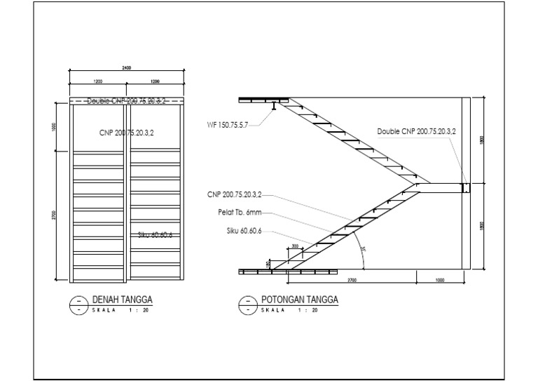 Double CNP 200.75.20.3,2: Potongan Tangga Denah Tangga | PDF