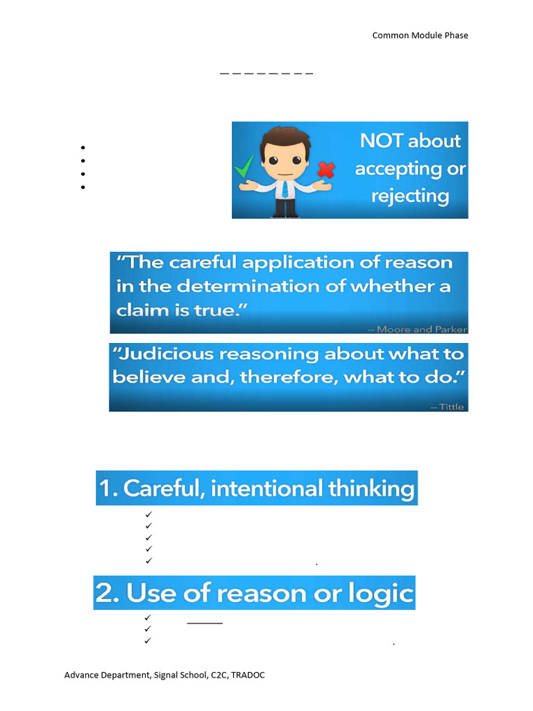 Introduction to Critical Thinking Guide | PDF