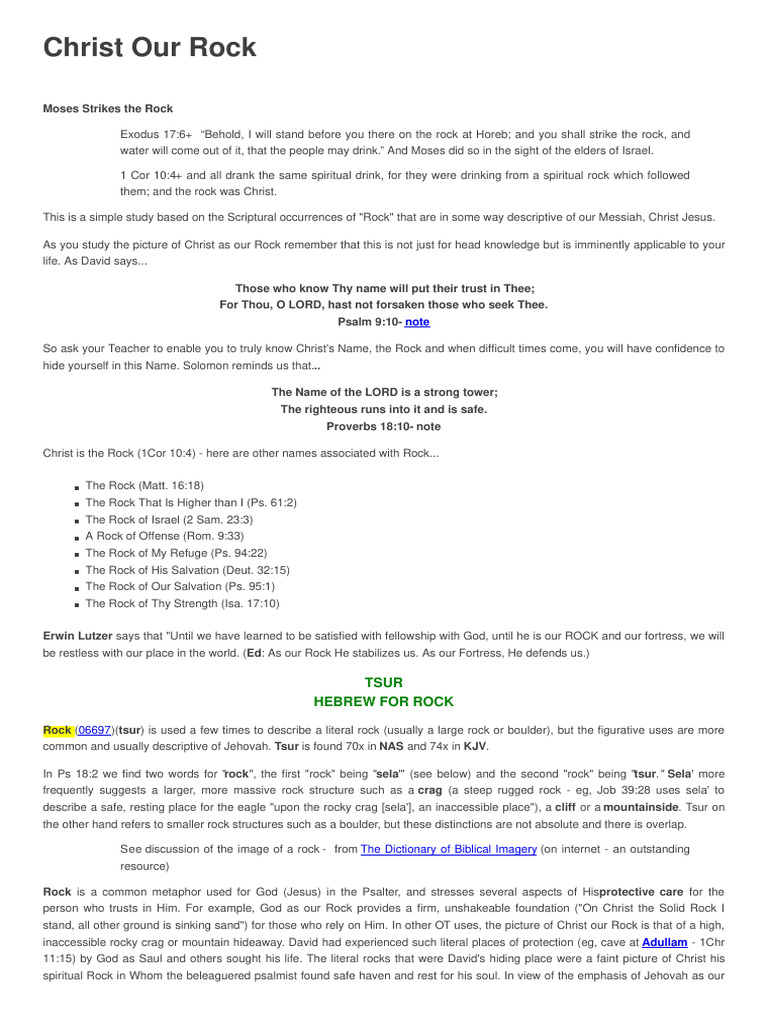 Christ Our Rock | PDF | Jesus | Thou