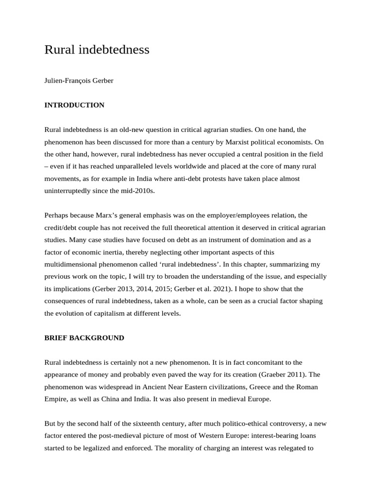 JFG 2025 Rural Indebtedness | PDF | Debt | Credit