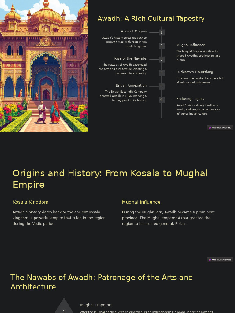 Awadh: Culture, History, and Legacy | PDF