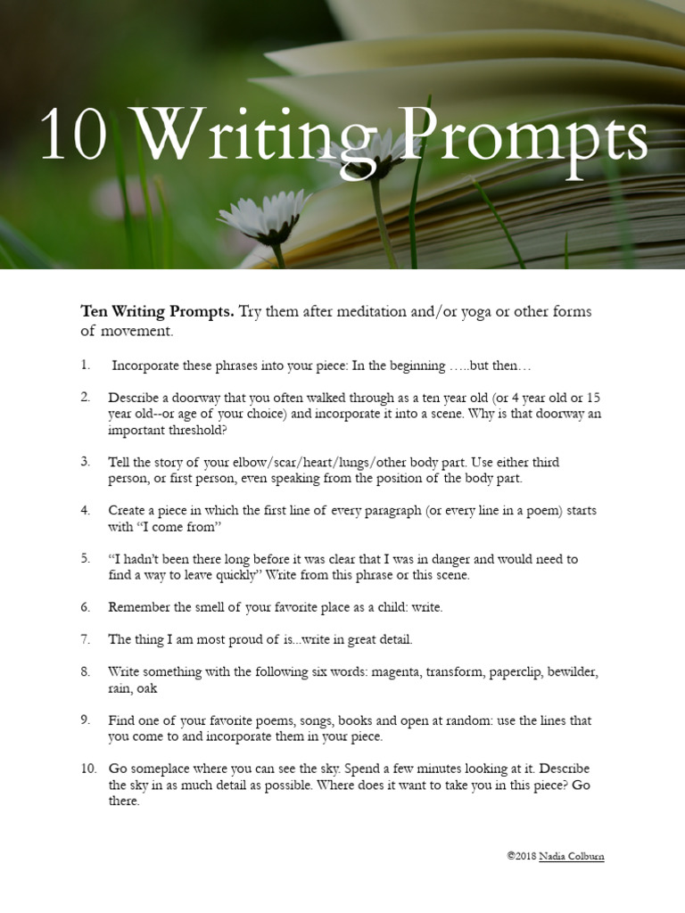 Writing Prompts for Adult Reflection | PDF