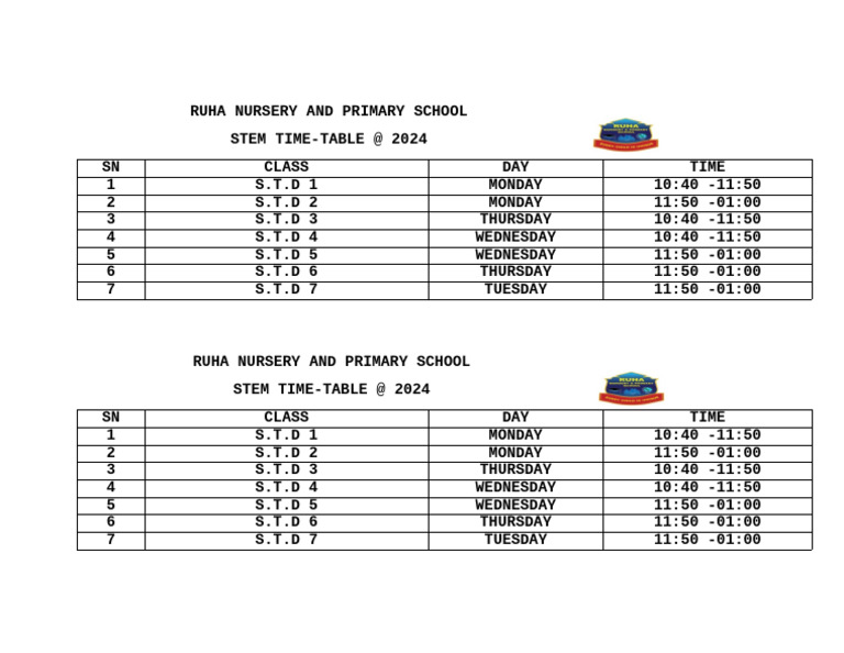 STEM timetable 2024 | PDF