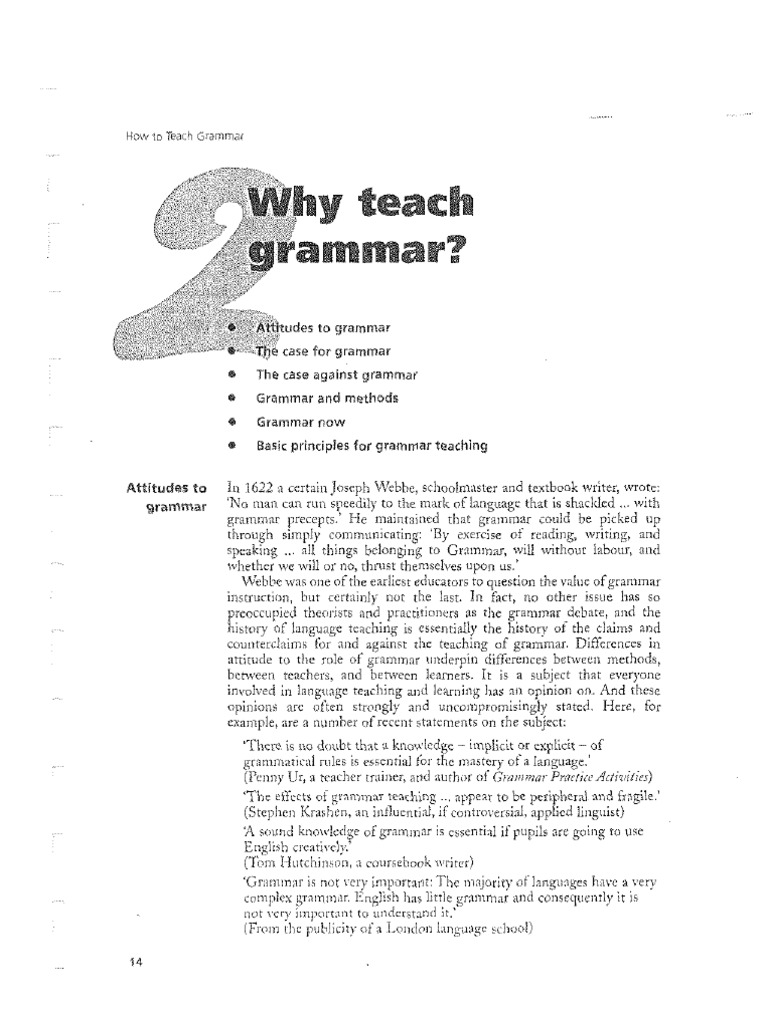 Why Teach Grammar | PDF