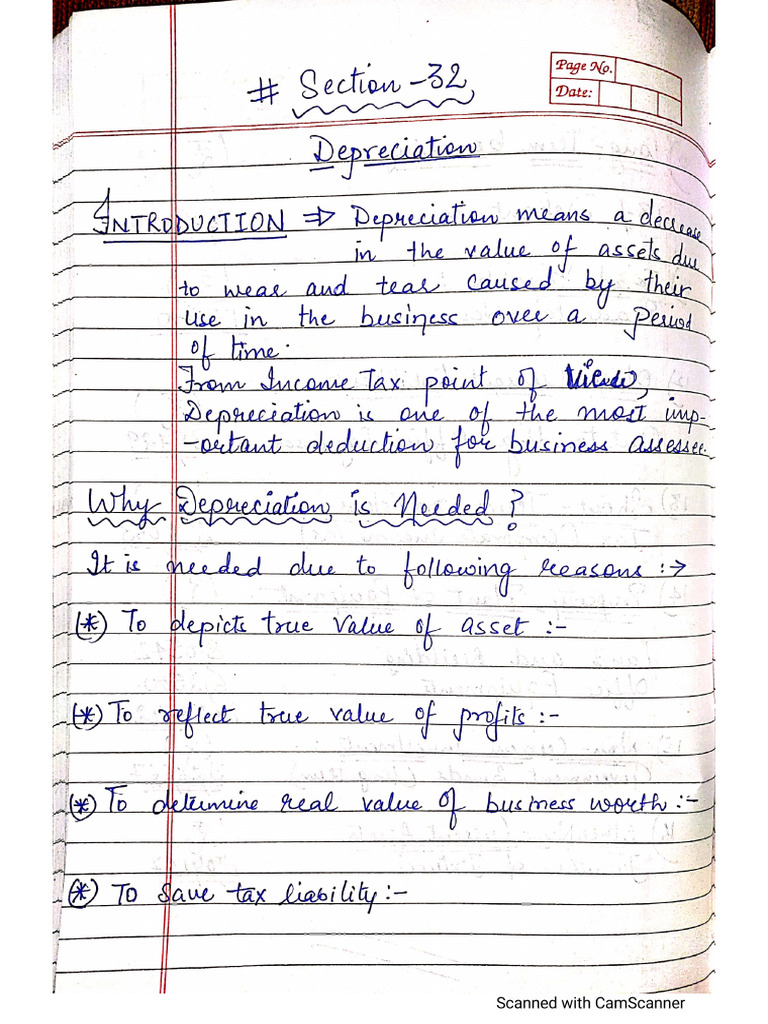 Depreciation Sec 32 | PDF