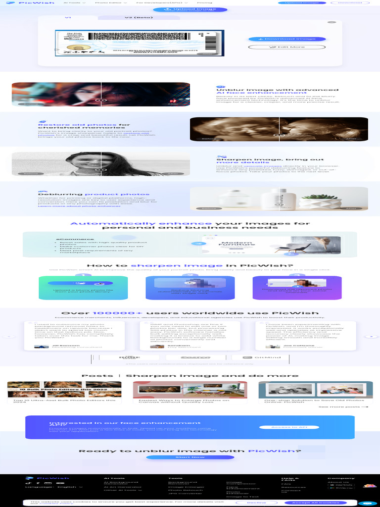 Unblur & Sharpen Image Online Free to Use PicWish | PDF | Adobe ...