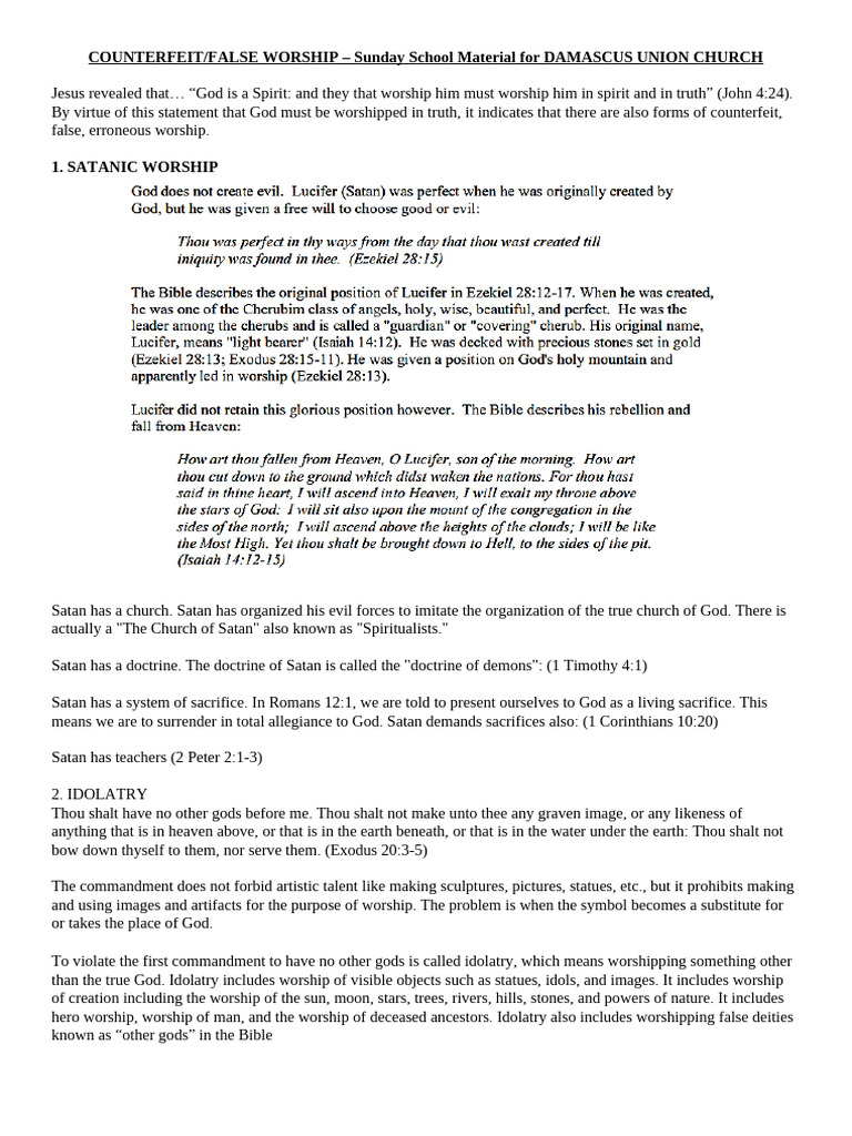 Identifying False Worship Practices | PDF | Idolatry | Ten Commandments