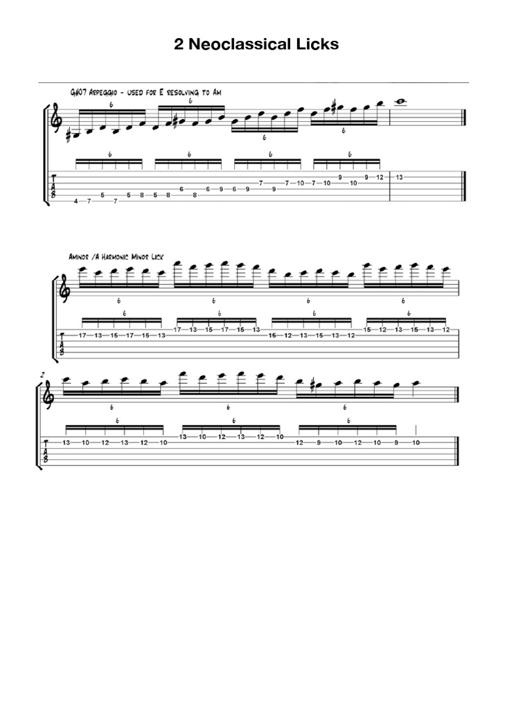Neoclassical Licks 4 | PDF