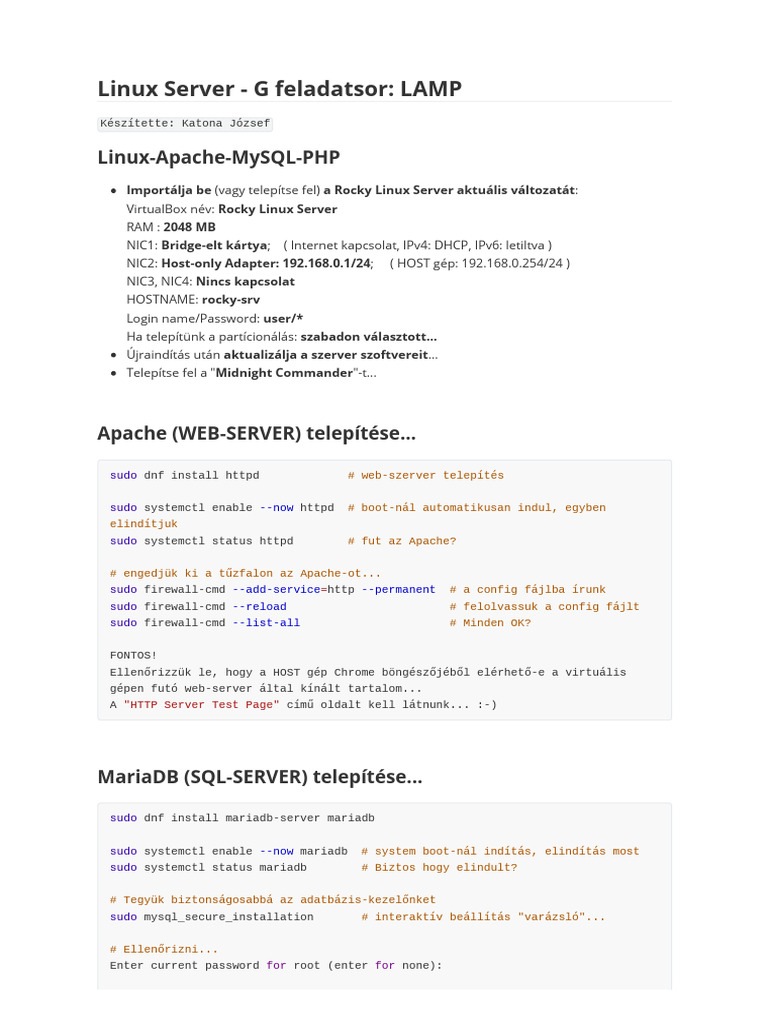 Rocky - Linux G LAMP | PDF