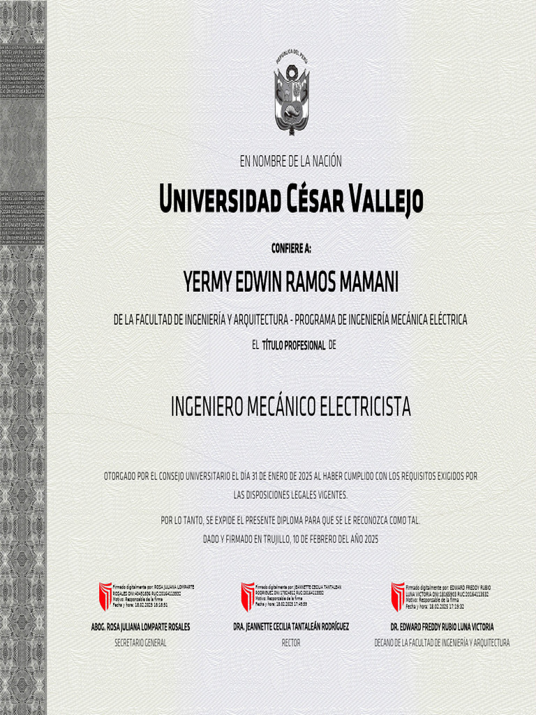 Universidad César Vallejo: Yermy Edwin Ramos Mamani | PDF