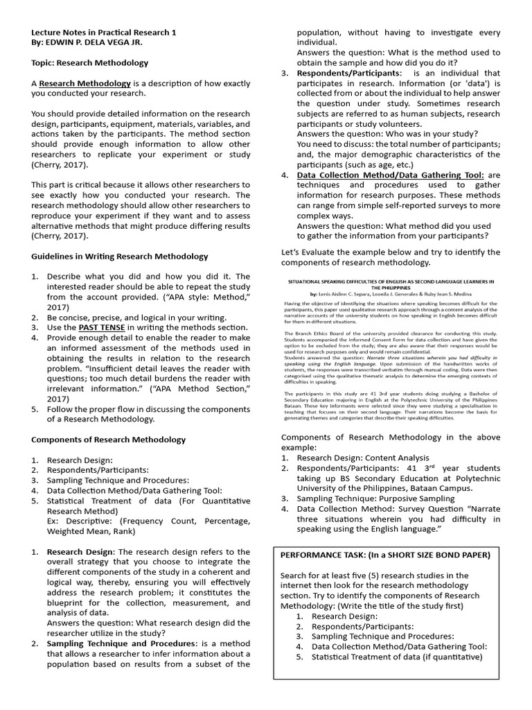 Lecture Notes - Research Methodology | PDF | Methodology | Statistics