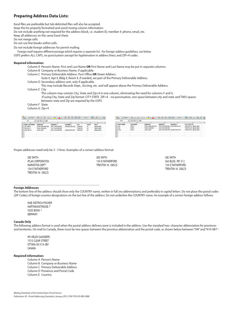 Address Data Base Instructions | PDF | Zip Code | United States Postal ...