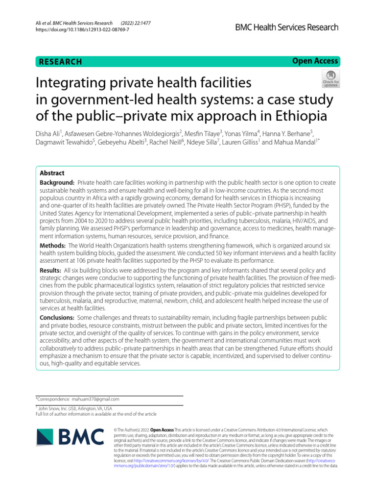 Integrating Private Health Facilities in | PDF | World Health ...