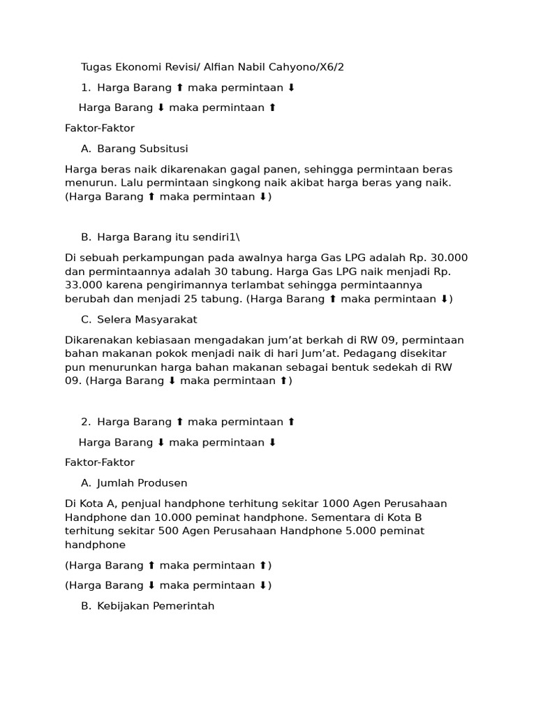 Tugas Ekonomi Revisi Alfian Nabil Cahyono X6 2 | PDF