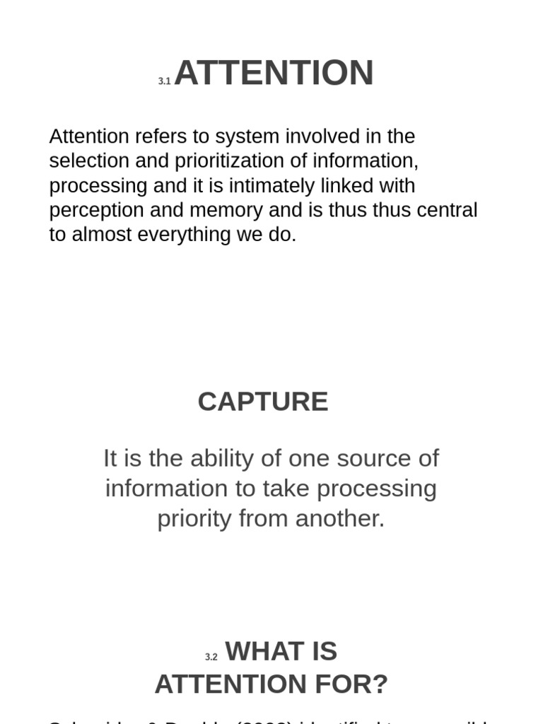 3.1 Attention Cog Psych | PDF | Attention | Neuropsychology