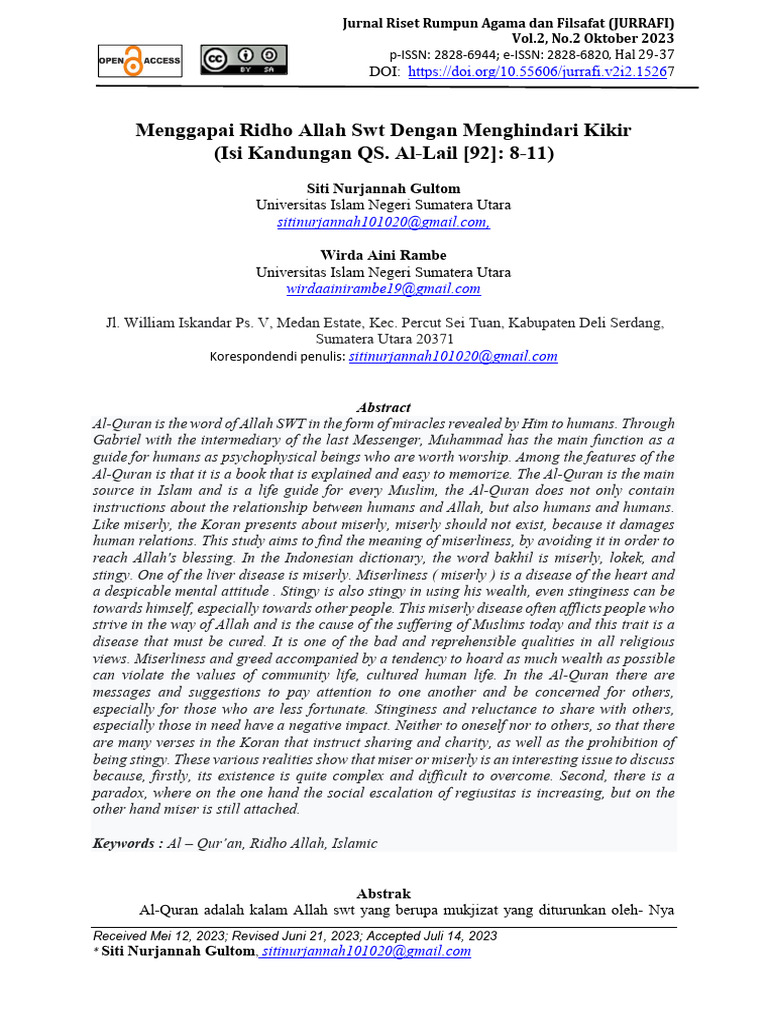 29 37+agama Menggapai+Ridho+Allah+Swt+Dengan+Menghindari+Kikir+ (Isi+Kandungan+QS.+Al Lail ...