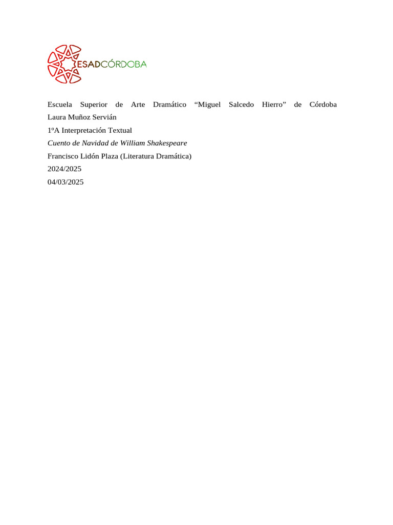 Resumen de "Cuento de Invierno" | PDF