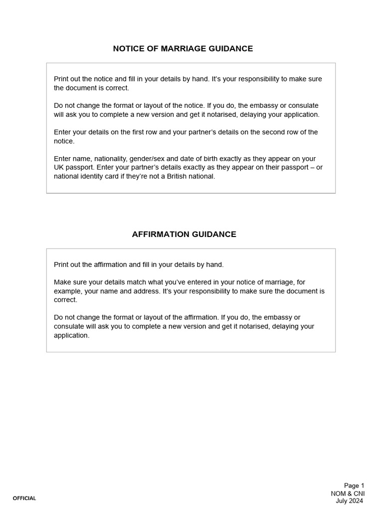 Italy Affirmation Notice Templates-Opposite-Sex PDF | PDF | Kinship And ...
