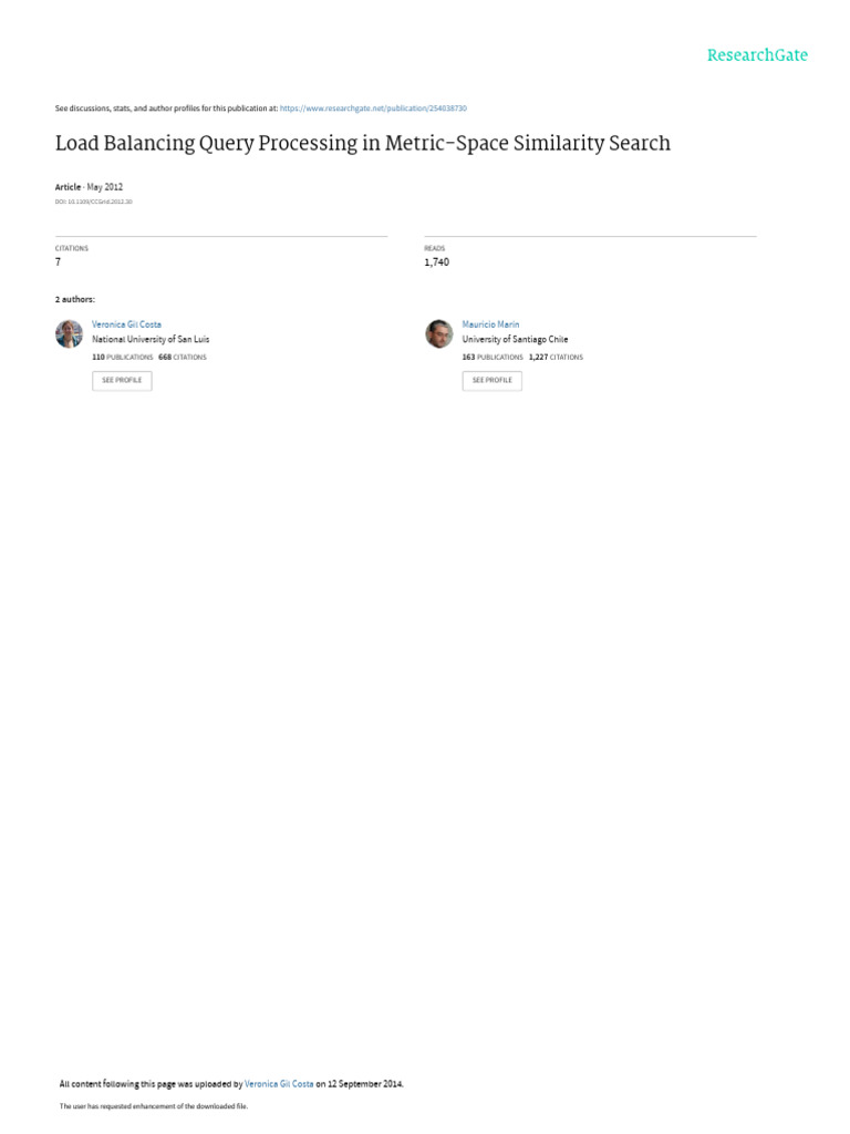 Load Balancing Query Processing in Metric-Space Si | PDF | Database Index | Databases