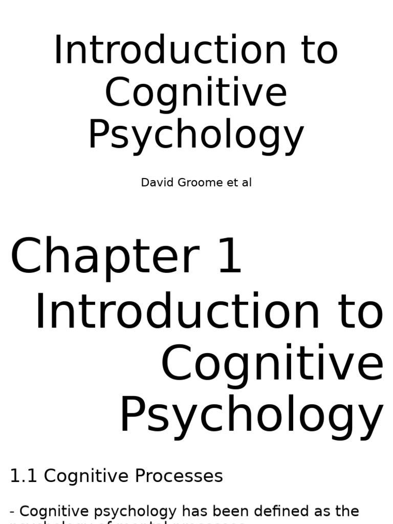 Chapter 1 Introduction To Cognitive Psychology | PDF | Perception ...