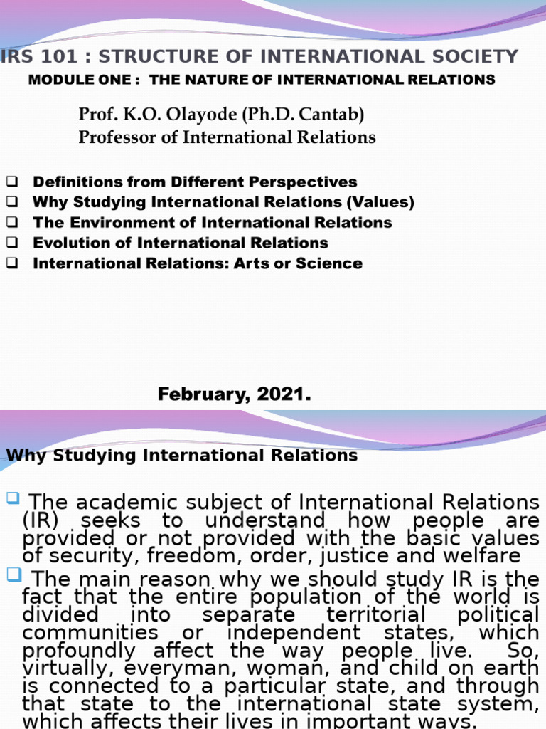 IRS 101 MODULE ONE - Theoretical Evolution in International Relations | PDF | Methodology ...
