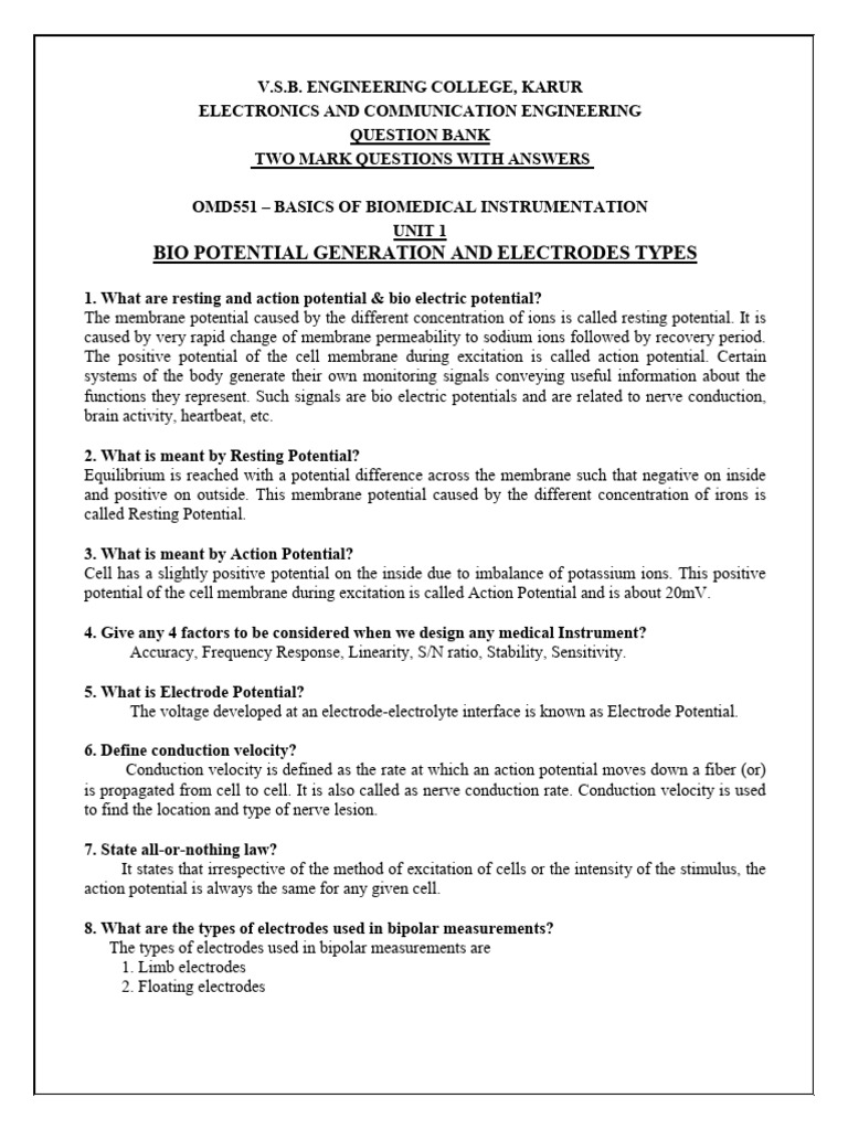 Question Bank III Ece | PDF | Amplifier | Electrocardiography