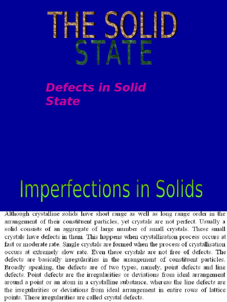 Understanding Solid State Defects | PDF