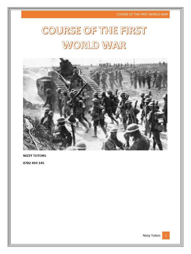 Course of WW1 | PDF | Cost Of Living | Trench Warfare