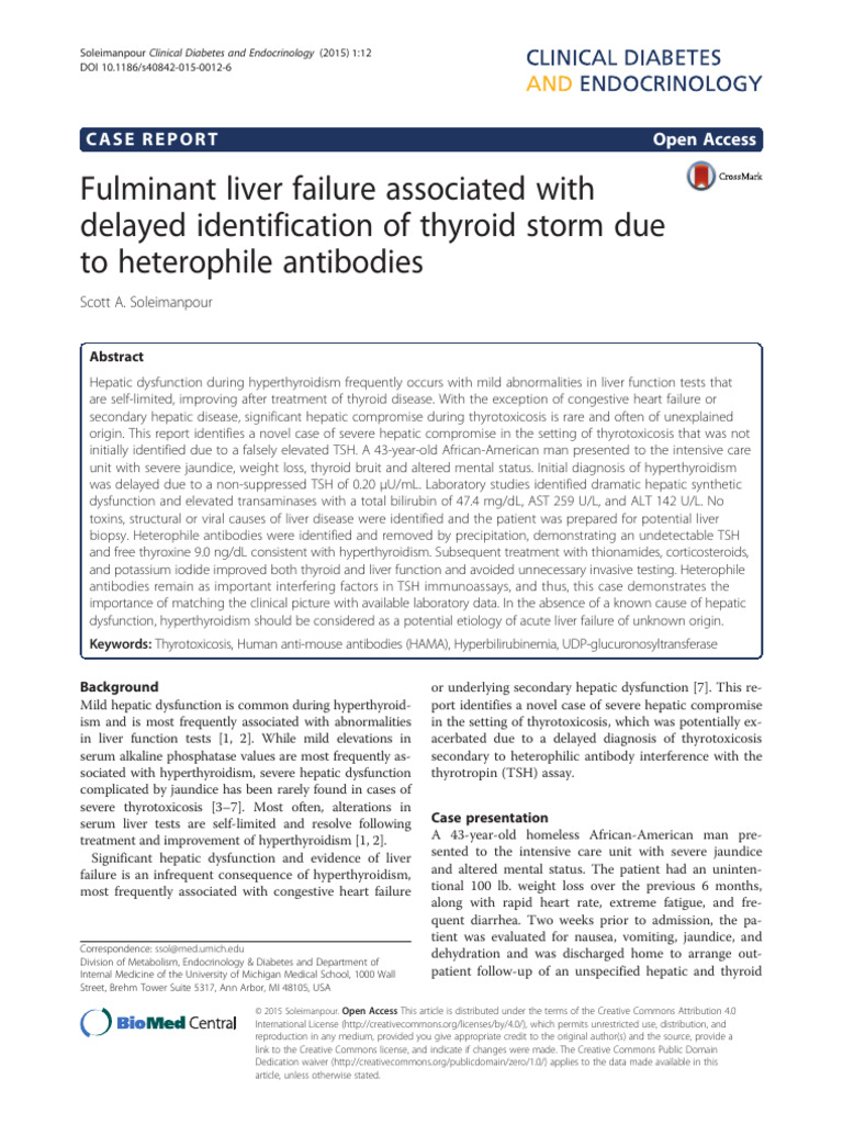 2015fulminant Liver Failure Associated With Delayed Identification of Thyroid Storm Due To ...