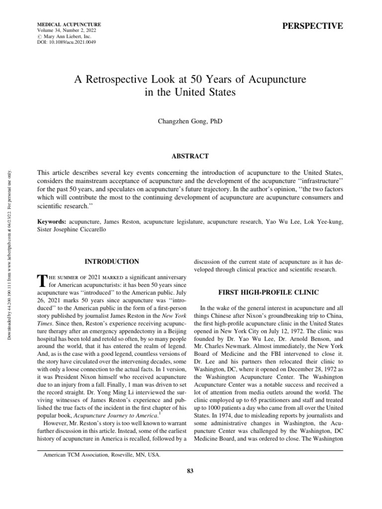 A Retrospective Look at 50 Years of Acup | PDF | Acupuncture ...