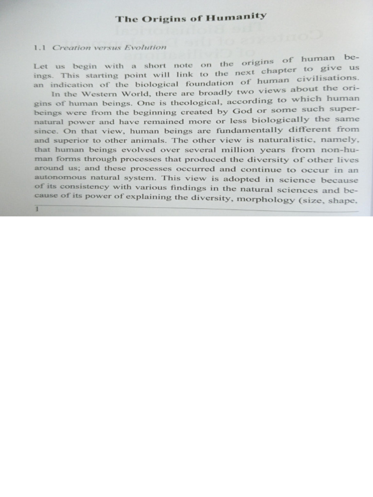 Origins of Humanity | PDF