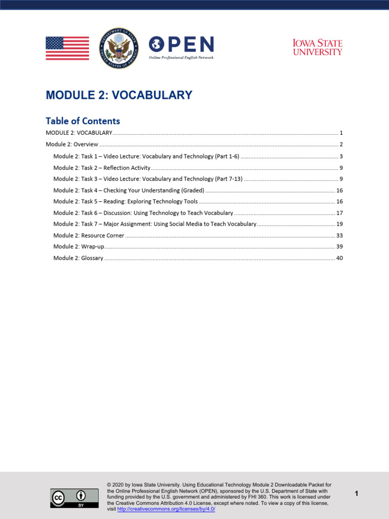 ET Module 2 Packet - Winter 2025 - 102919 | PDF | Vocabulary | Learning