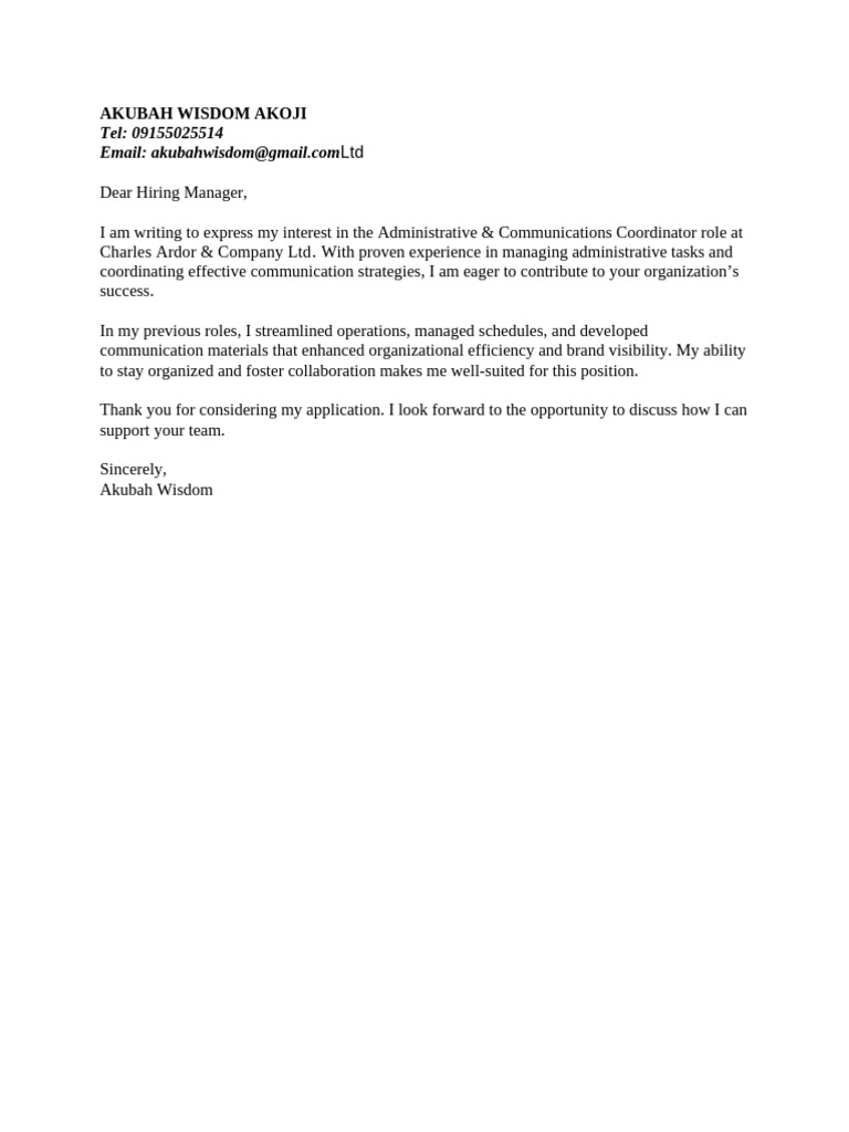 Cns Cover Letter | PDF