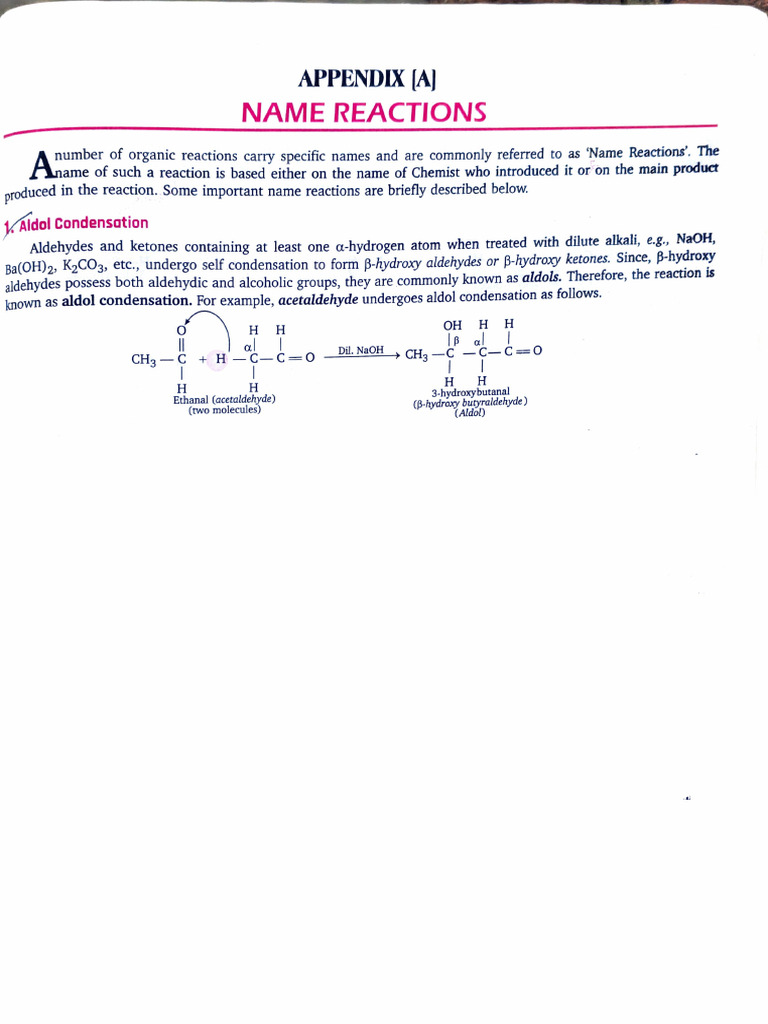 Naming Reactions | PDF | Chemical Compounds | Organic Chemistry