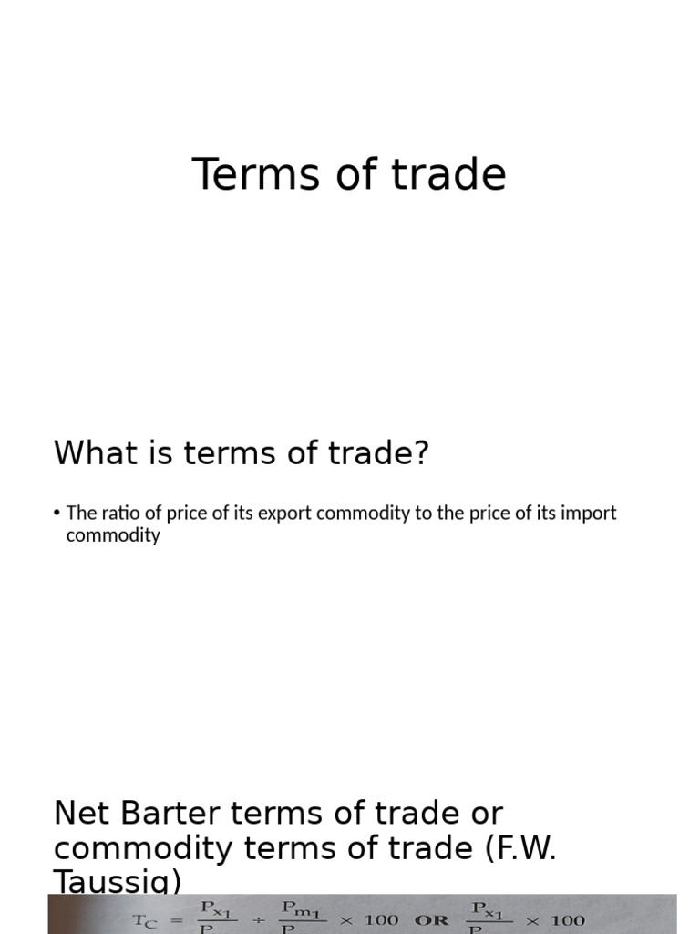 Understanding Terms of Trade Explained | PDF