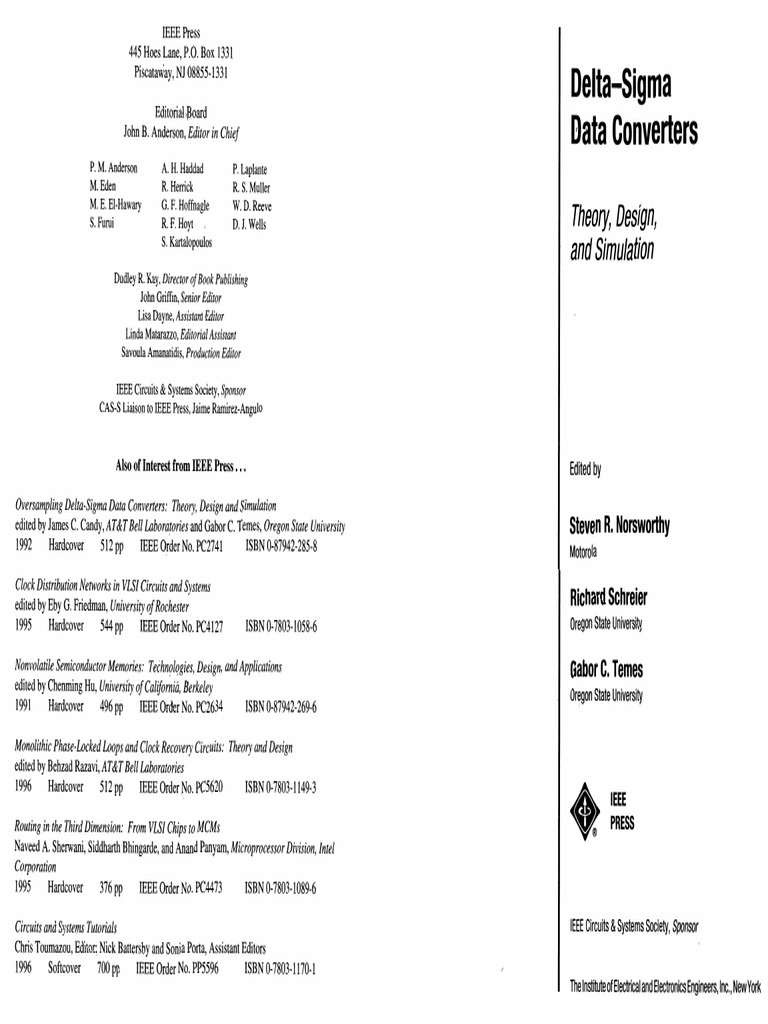 Delta-Sigma Data Converters Theory - Design and Simulation | PDF