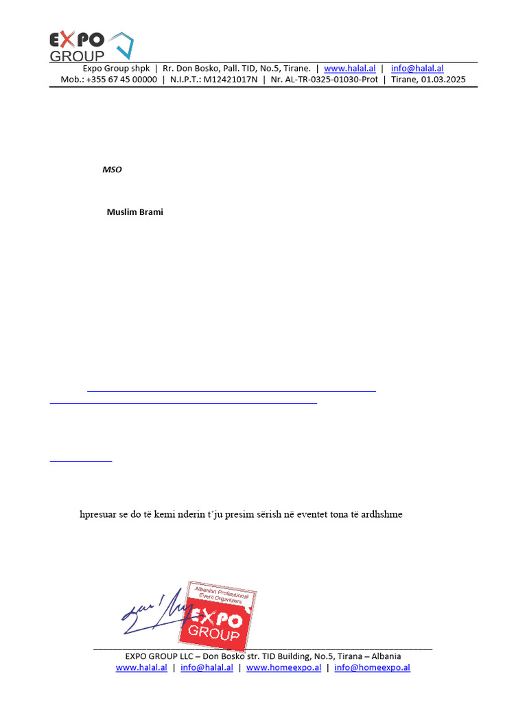 Leter Falenderimi - MSO | PDF