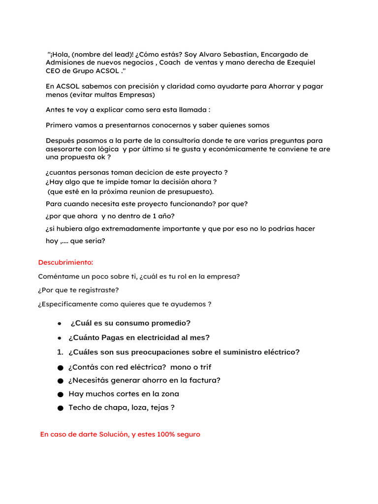 Scrip Presentacion Febrero Acsol | PDF