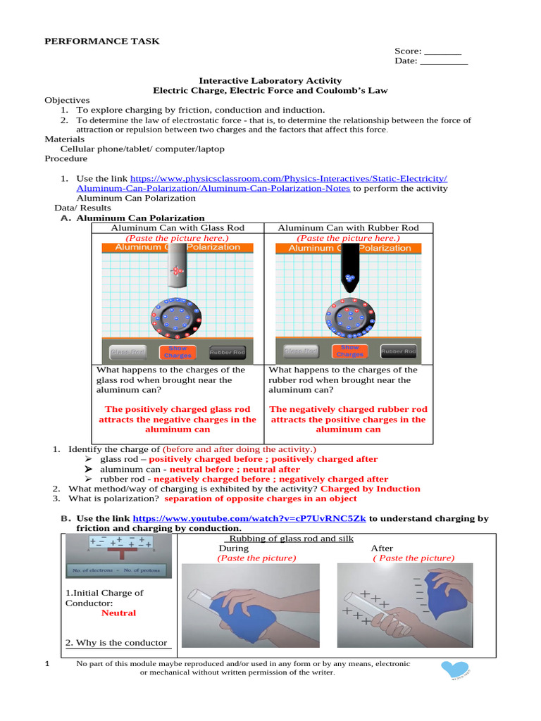 PT Electric Charge Electric Force and Coulombs Law | PDF | Electric Charge | Electricity