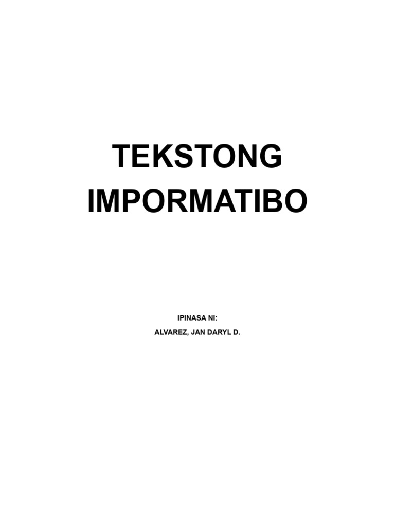 Tekstong Impormatibo | PDF
