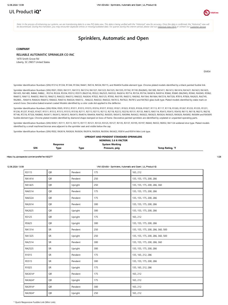 UL Listing | PDF | Fire Sprinkler System