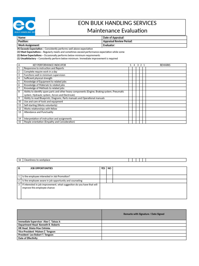 Maintenance-Skills Evaluation | PDF