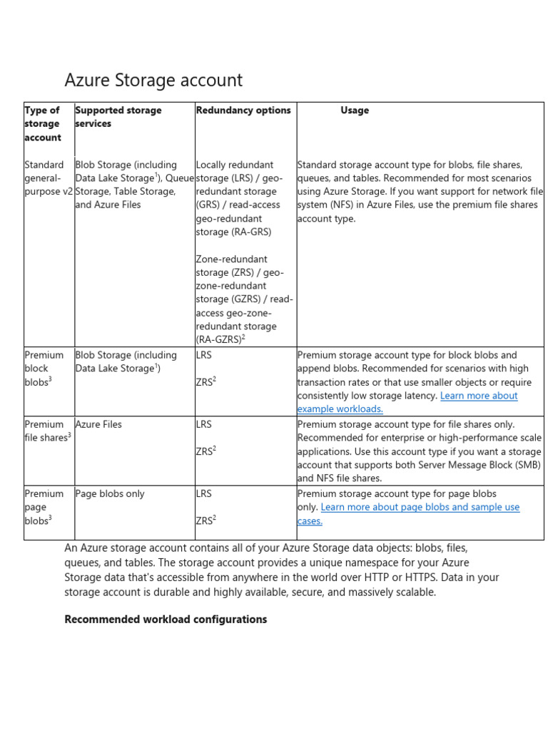 Azure Storage account | PDF | Transport Layer Security | Computer File