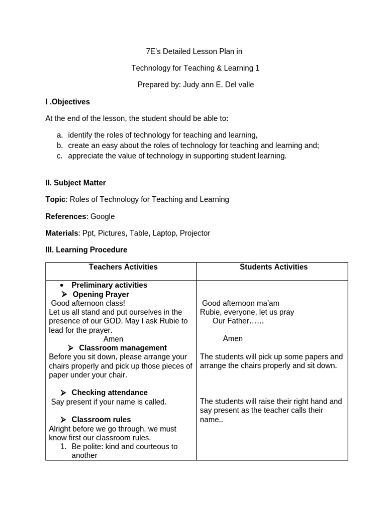 7Es-detailed-lesson-plan-ANN-sir-bryan-1FINAL | PDF | Learning | Teachers