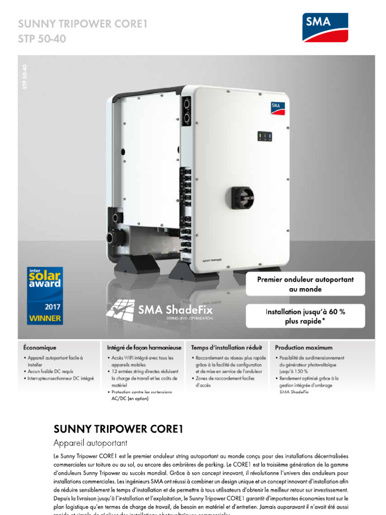Datasheet SMA CORE 1 STP 50 40 FR | PDF